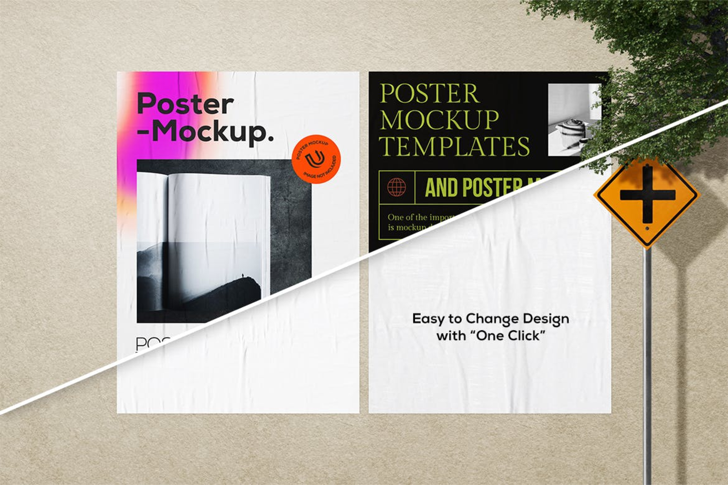 4519 10款潮流街道场景墙面褶皱海报PS样机合集 Urban Wall Poster Mockup@GOOODME.COM _ 果觅网（gooodme）